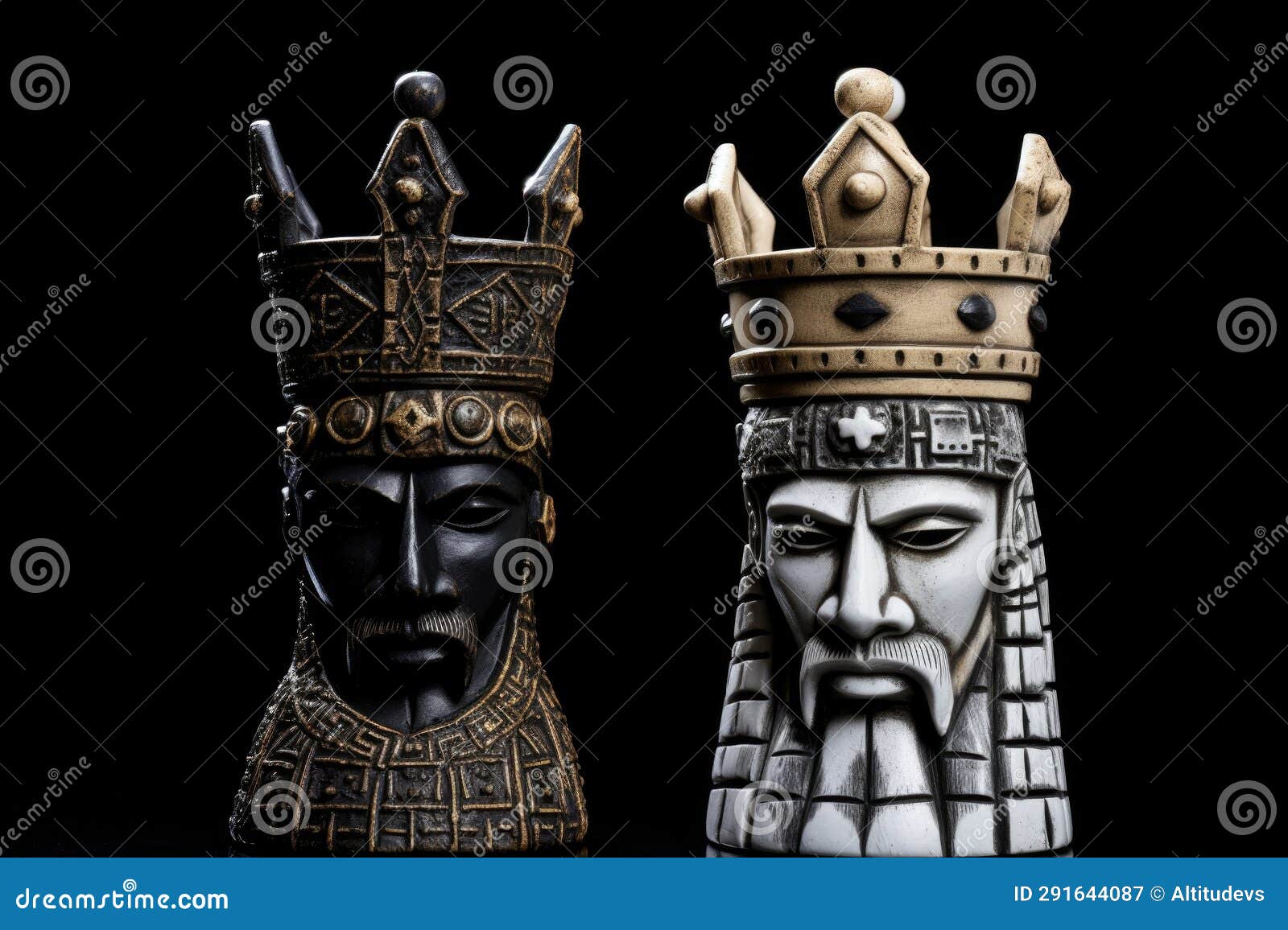Chess Black and White King Pieces Side by Side Stock Image - Image of ...