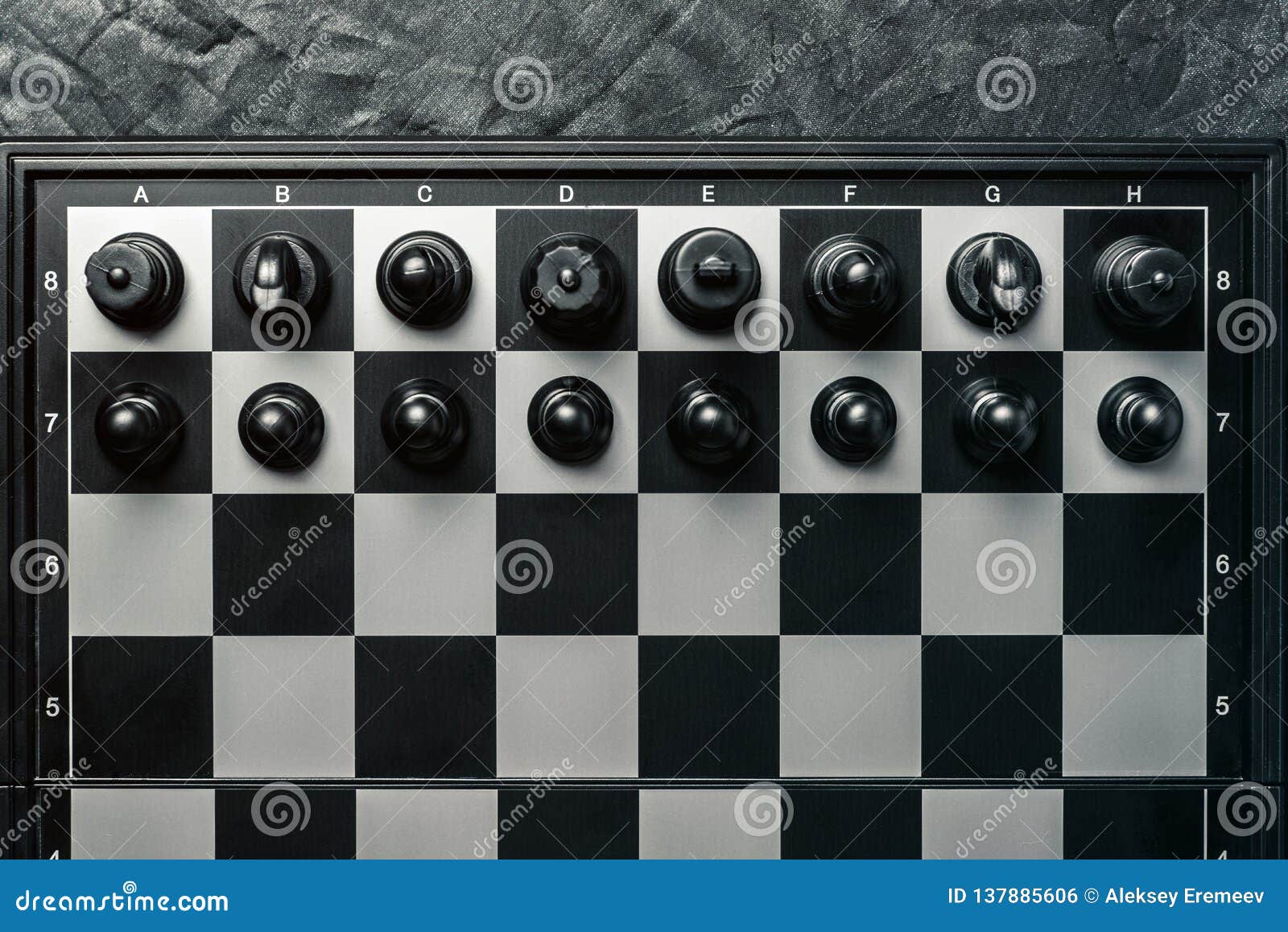 Chess Board with Black Chess in the Starting Position Stock Photo ...