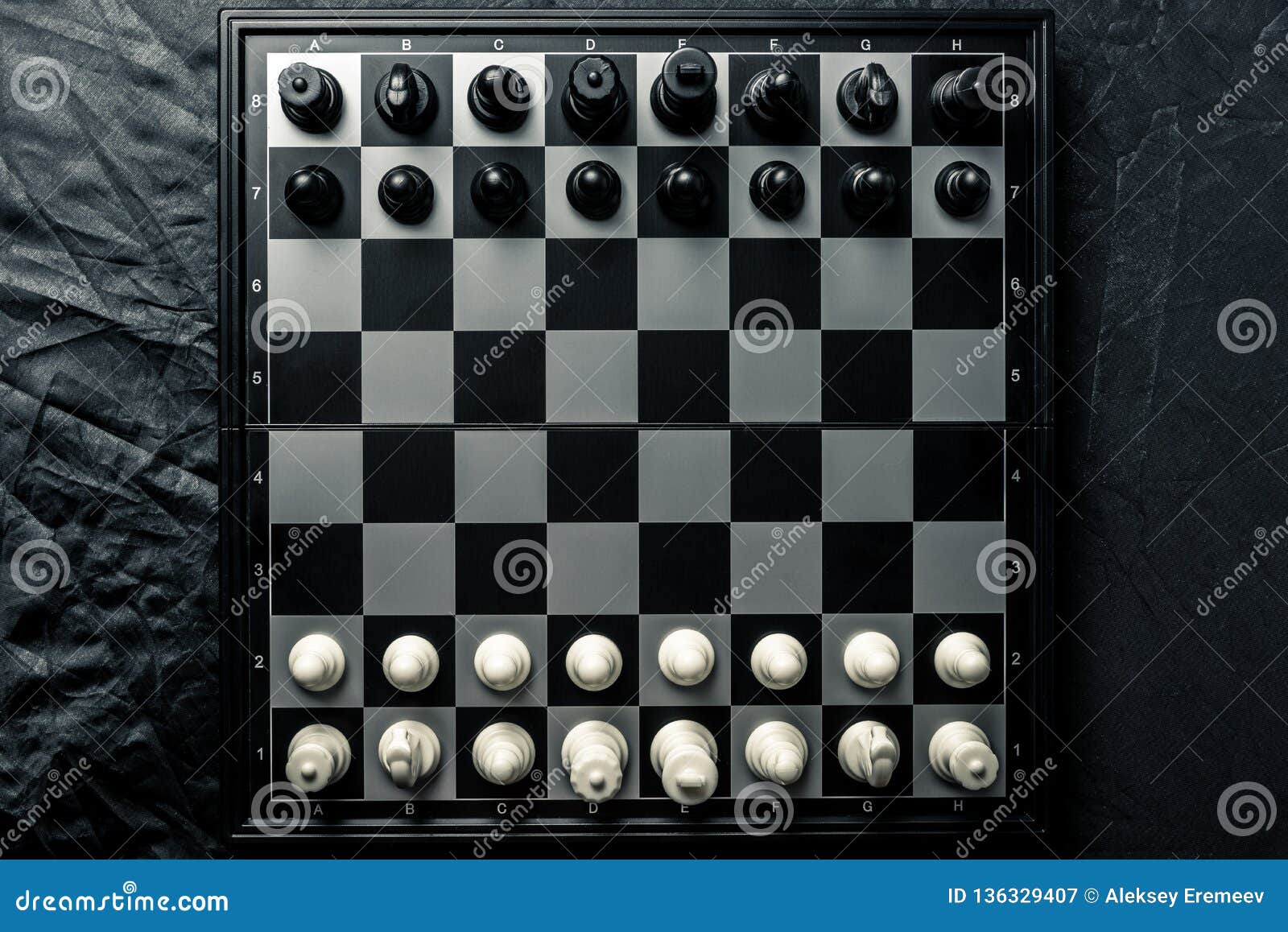 Chess Board with Black and White Chess Facing Each Other Stock Image ...