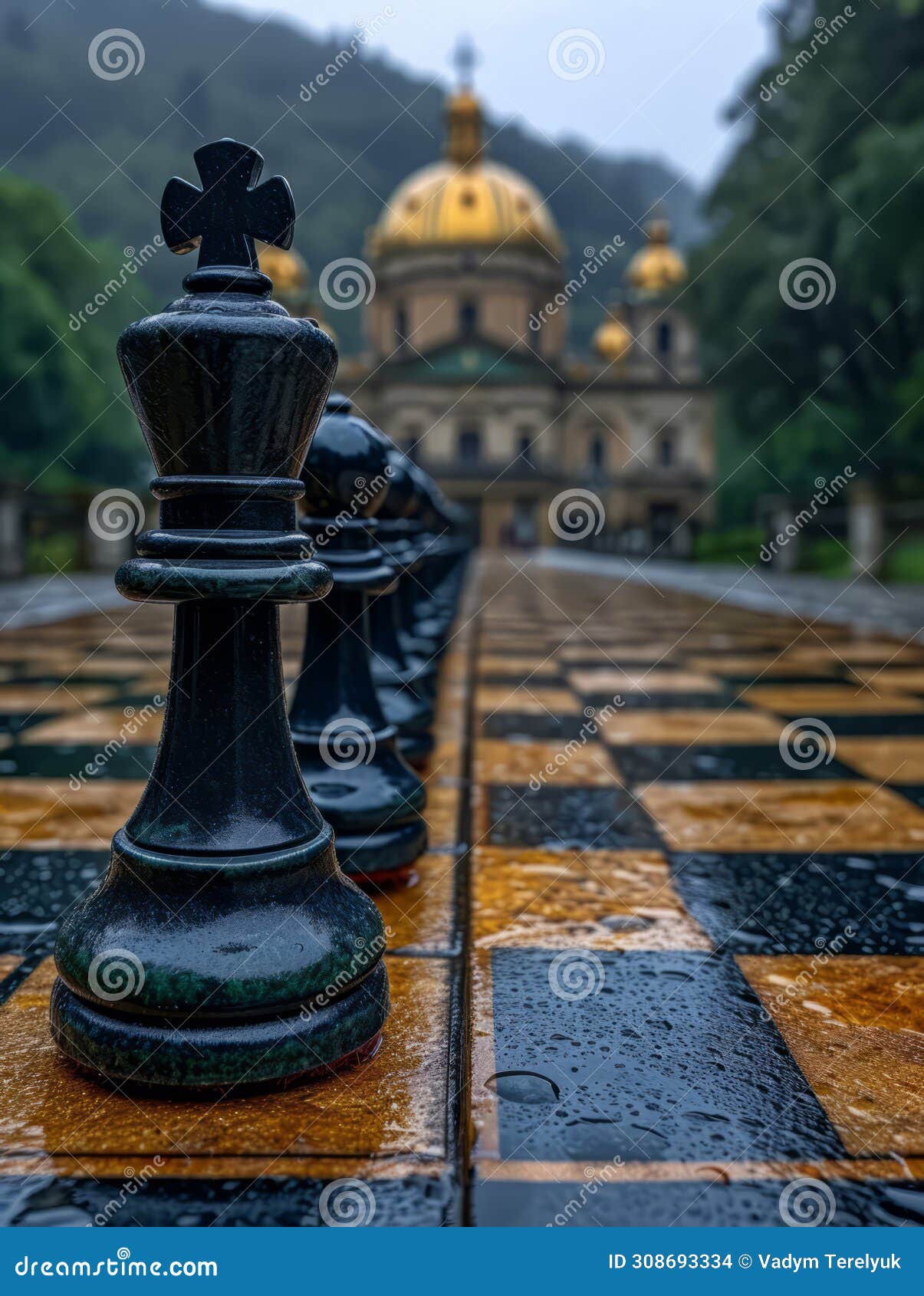 Chess Board on Carpet Containing Chess Pieces. Stock Photo - Image of ...
