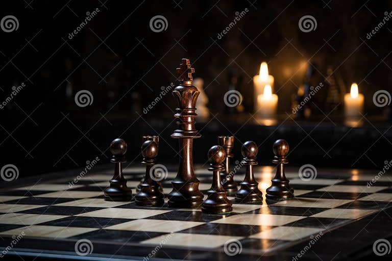 Chess Board with a Checkmate Position Stock Photo - Image of ...