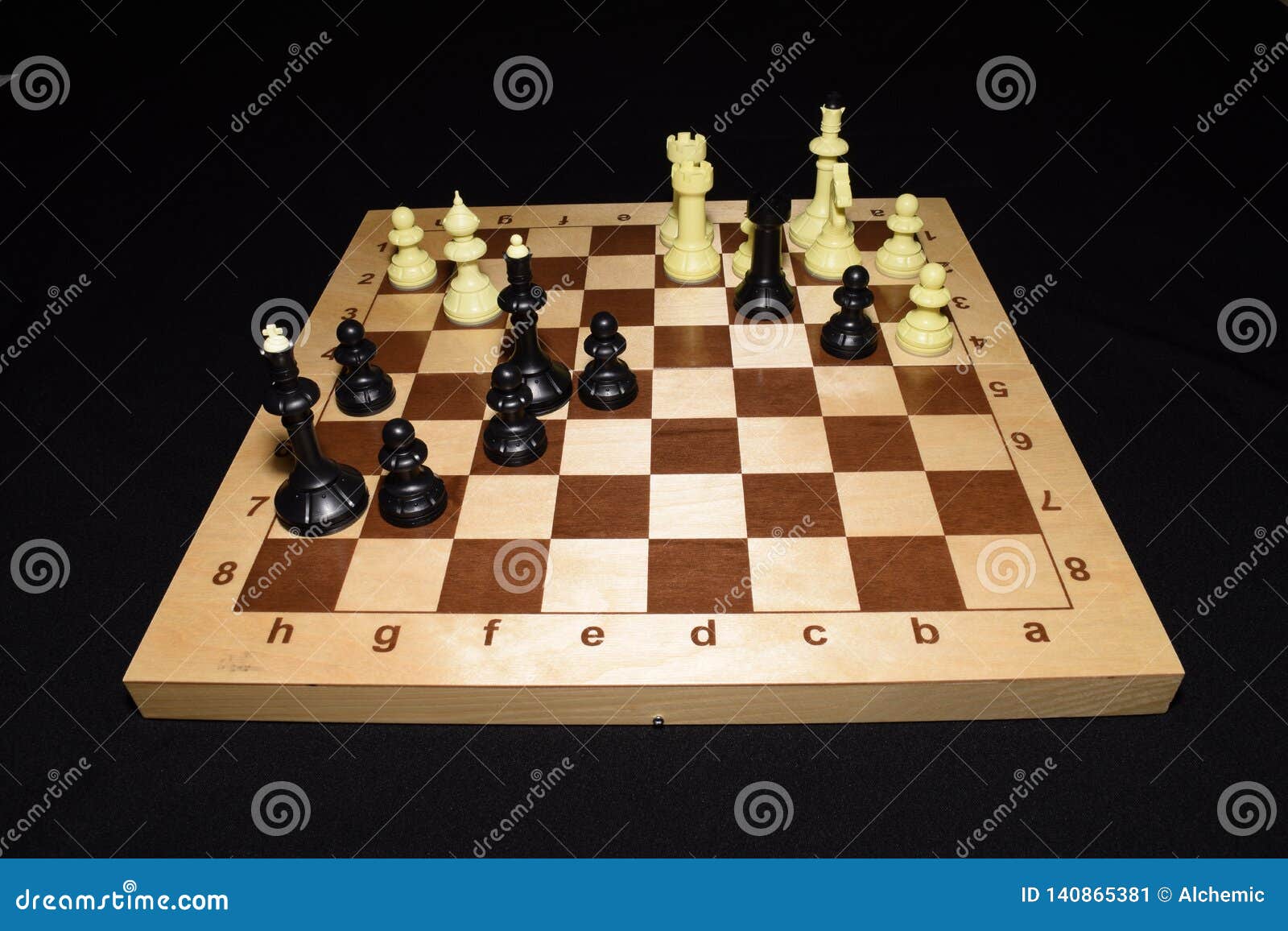 Chess Board with the Chessmen Like a Game Backdrop Stock Image - Image ...