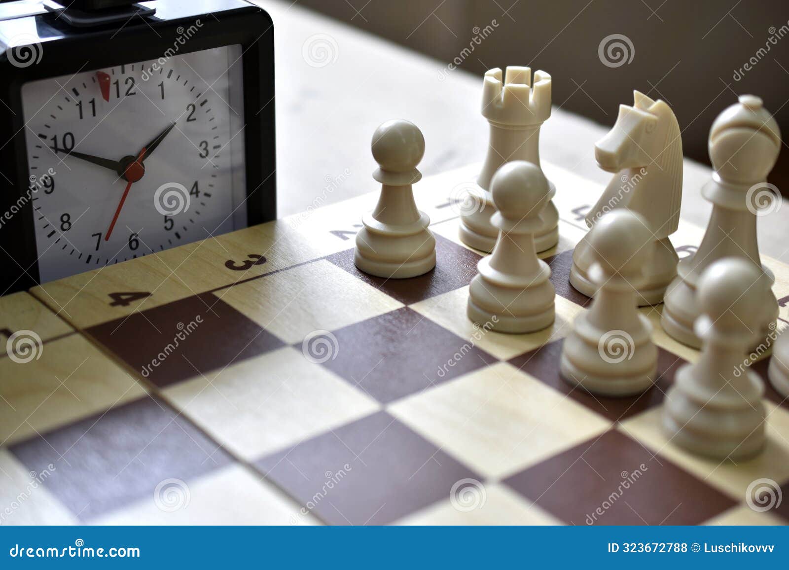 A Chess Board and a Chess Clock. Chess Competitions Stock Photo - Image ...