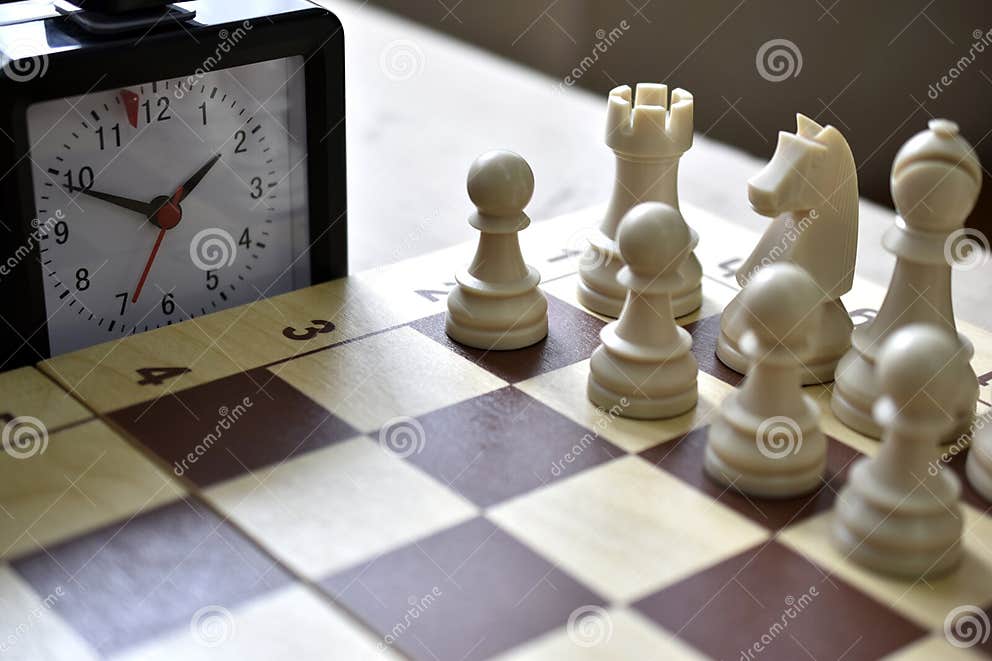A Chess Board and a Chess Clock. Chess Competitions Stock Photo - Image ...