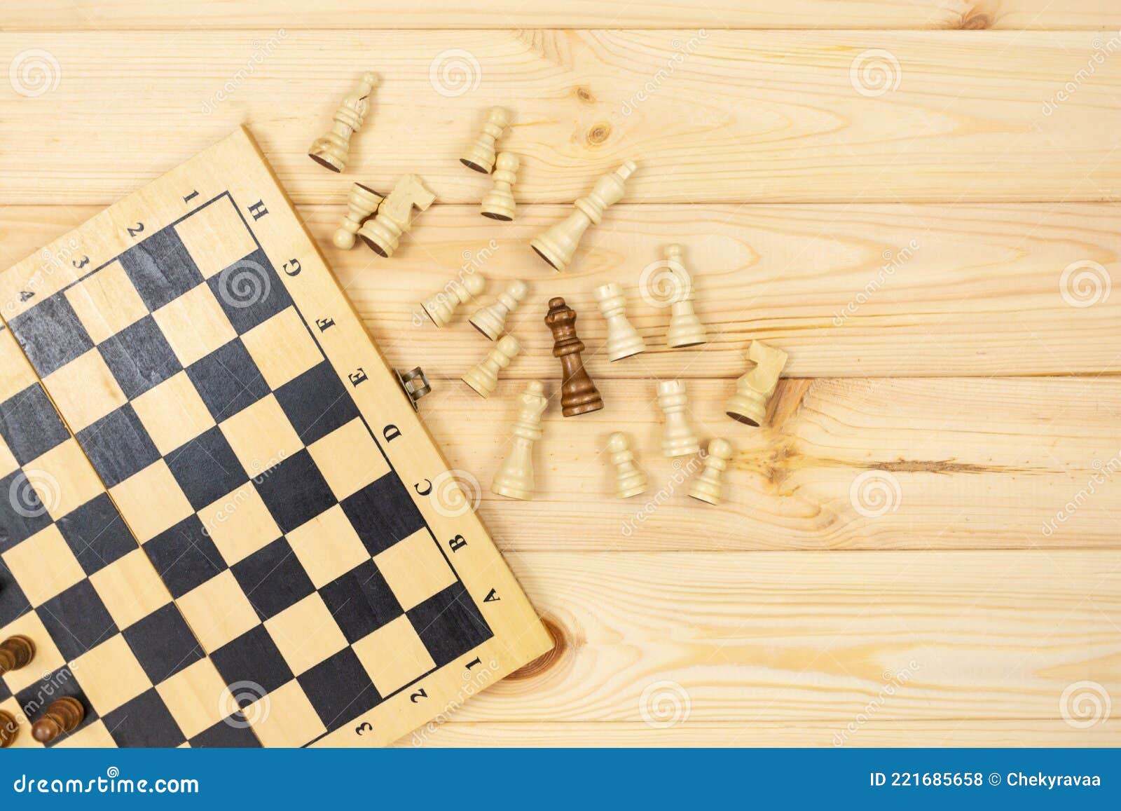 Chess Board and Chess Figures on Beige Background. Popular Logic Game ...