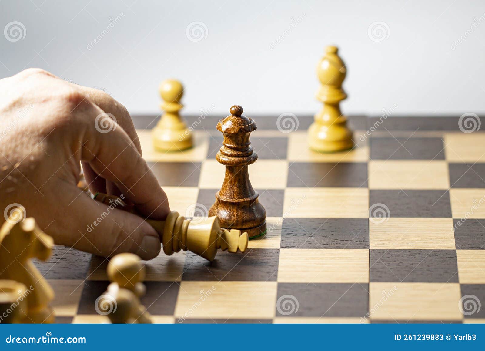 Chess Board with Figures, Concept of Defeat in a Game or Business Stock ...