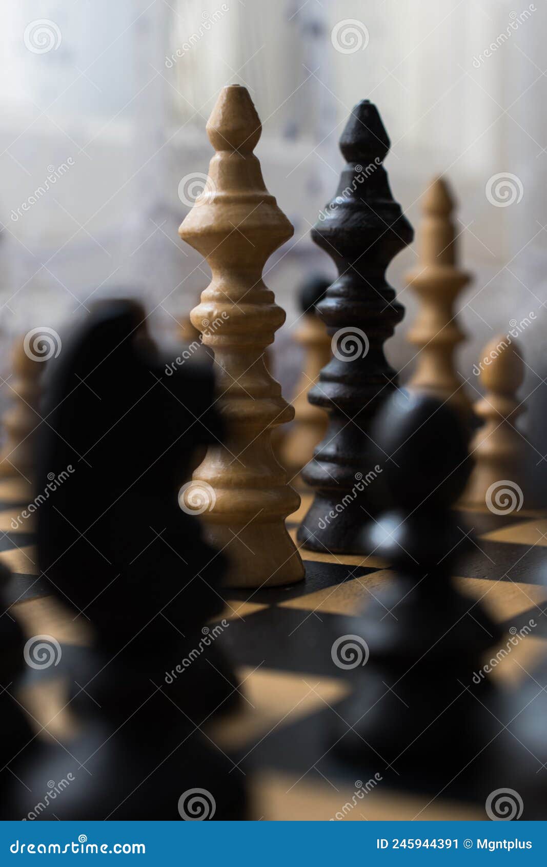 Chess Board with Figures. Negotiation. Stock Image - Image of strategy ...