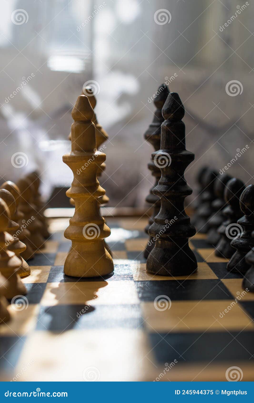 Chess Board with Figures. Negotiation. Stock Image - Image of ...