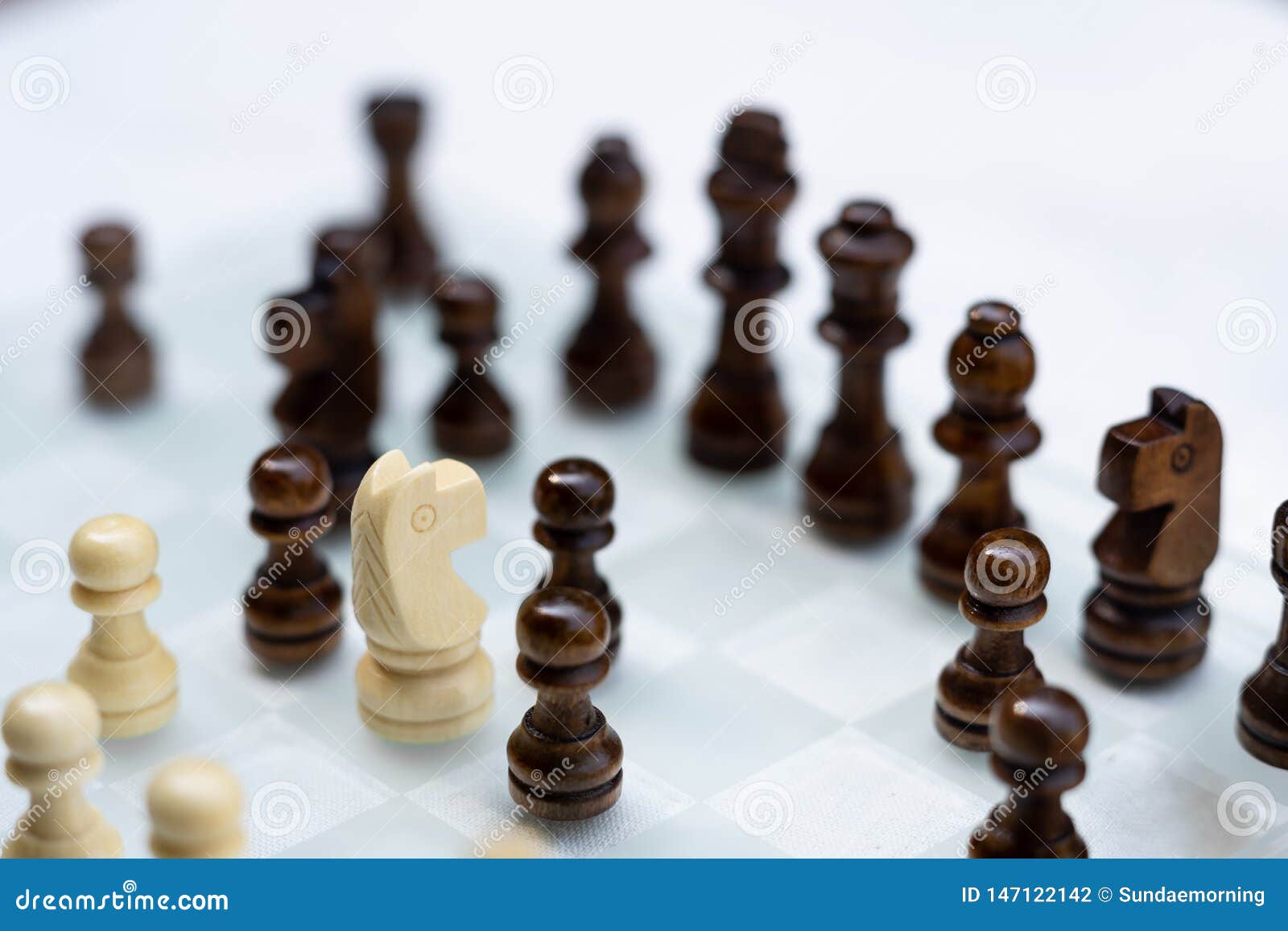 Chess Board Game, Business Competitive Concept, Encounter Difficult ...