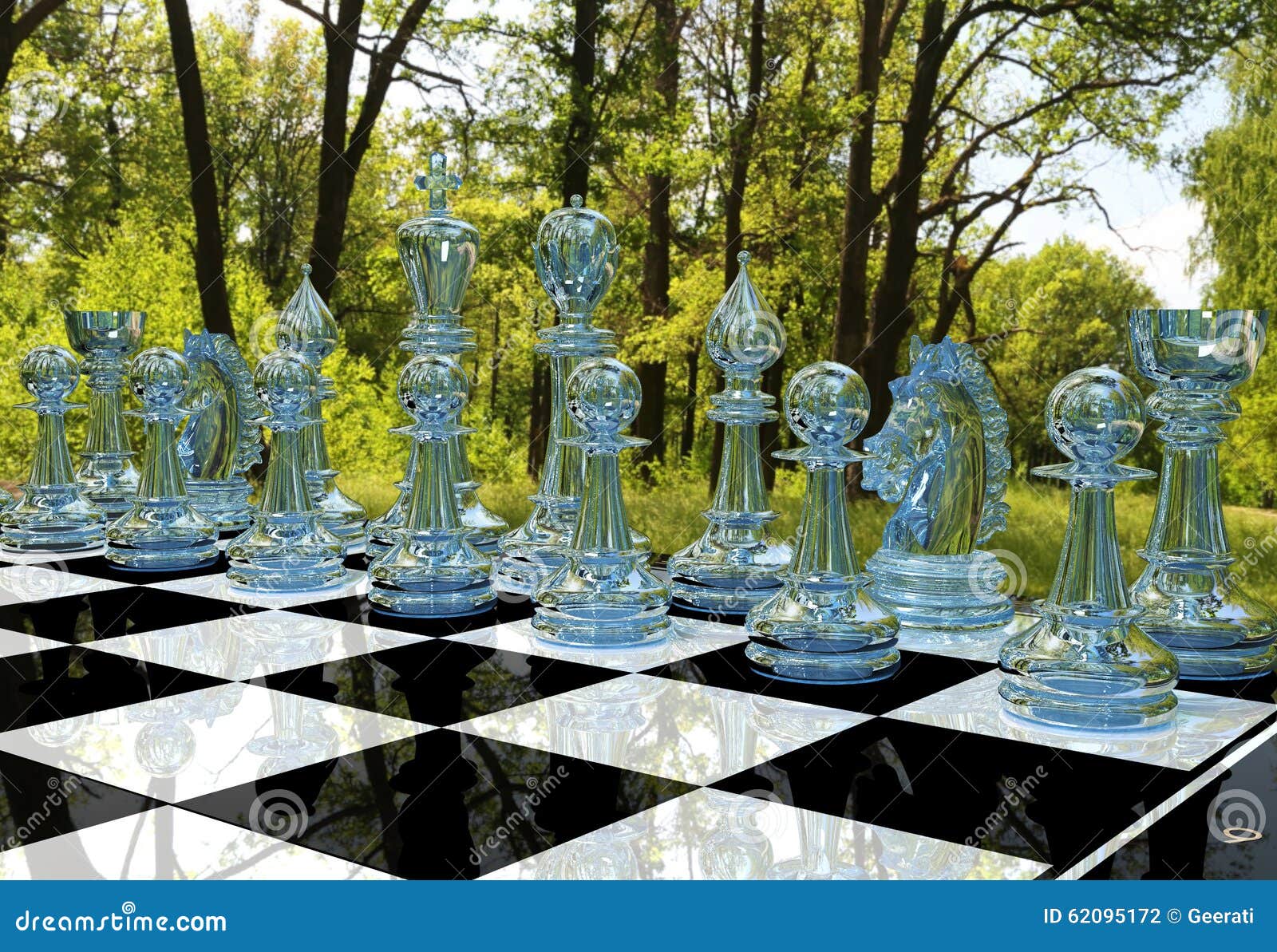 Chess Board Game in Forest Garden Stock Photo - Image of chess, garden ...