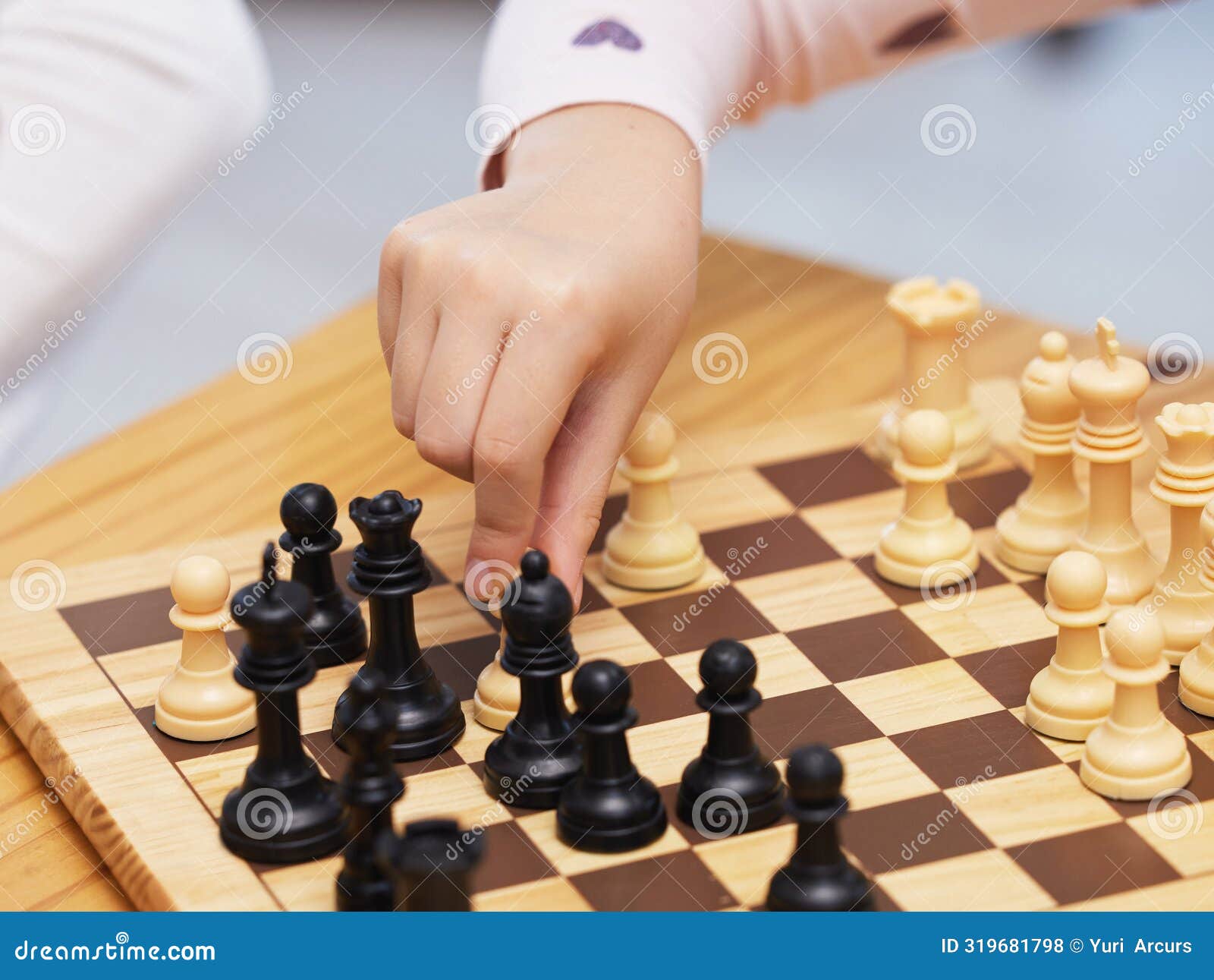 Chess, Board Game and Hand with Pawn, Play and Strategy for Person ...