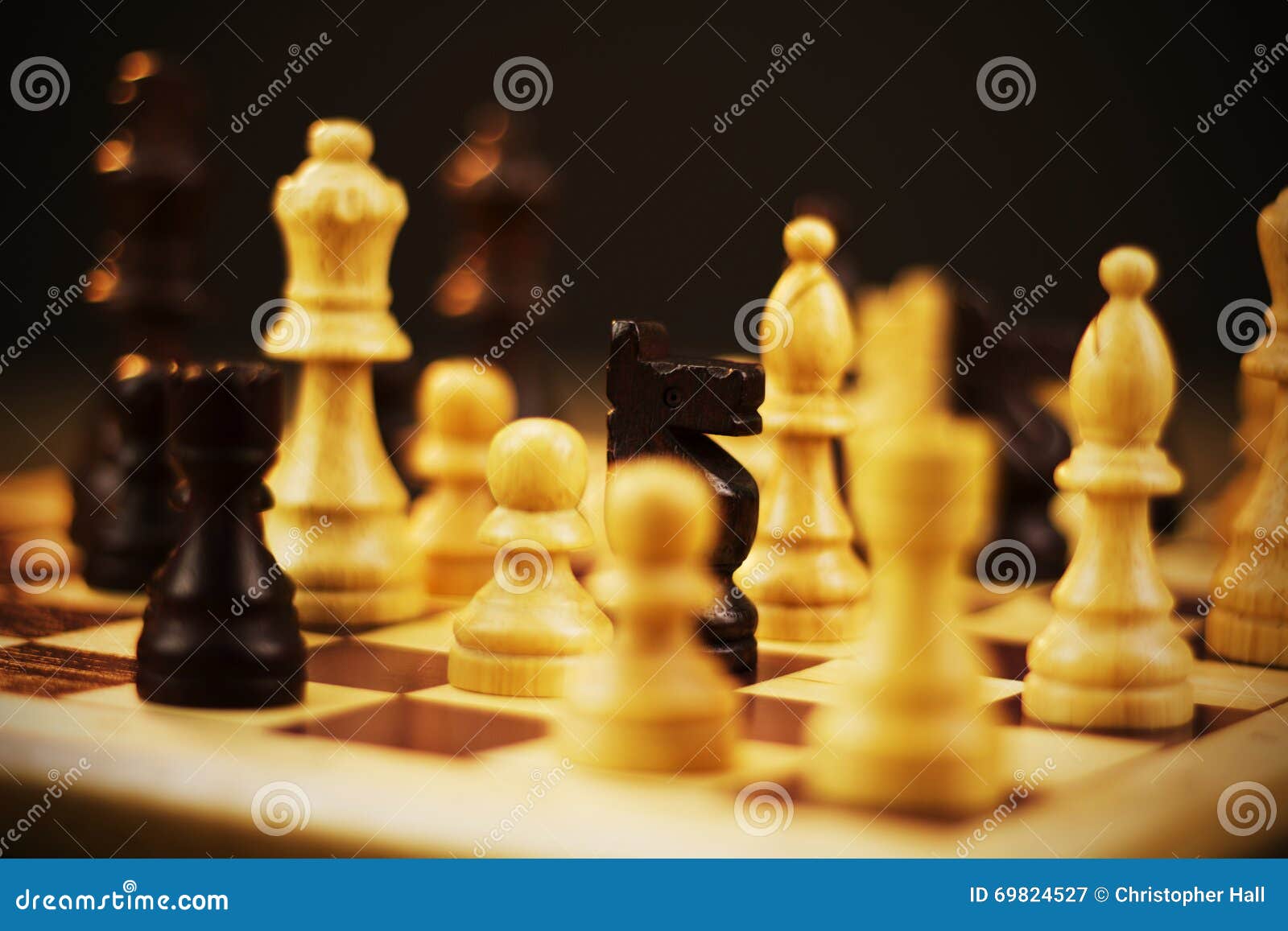 Chess Board with Game in Play Stock Image - Image of board, play: 69824527