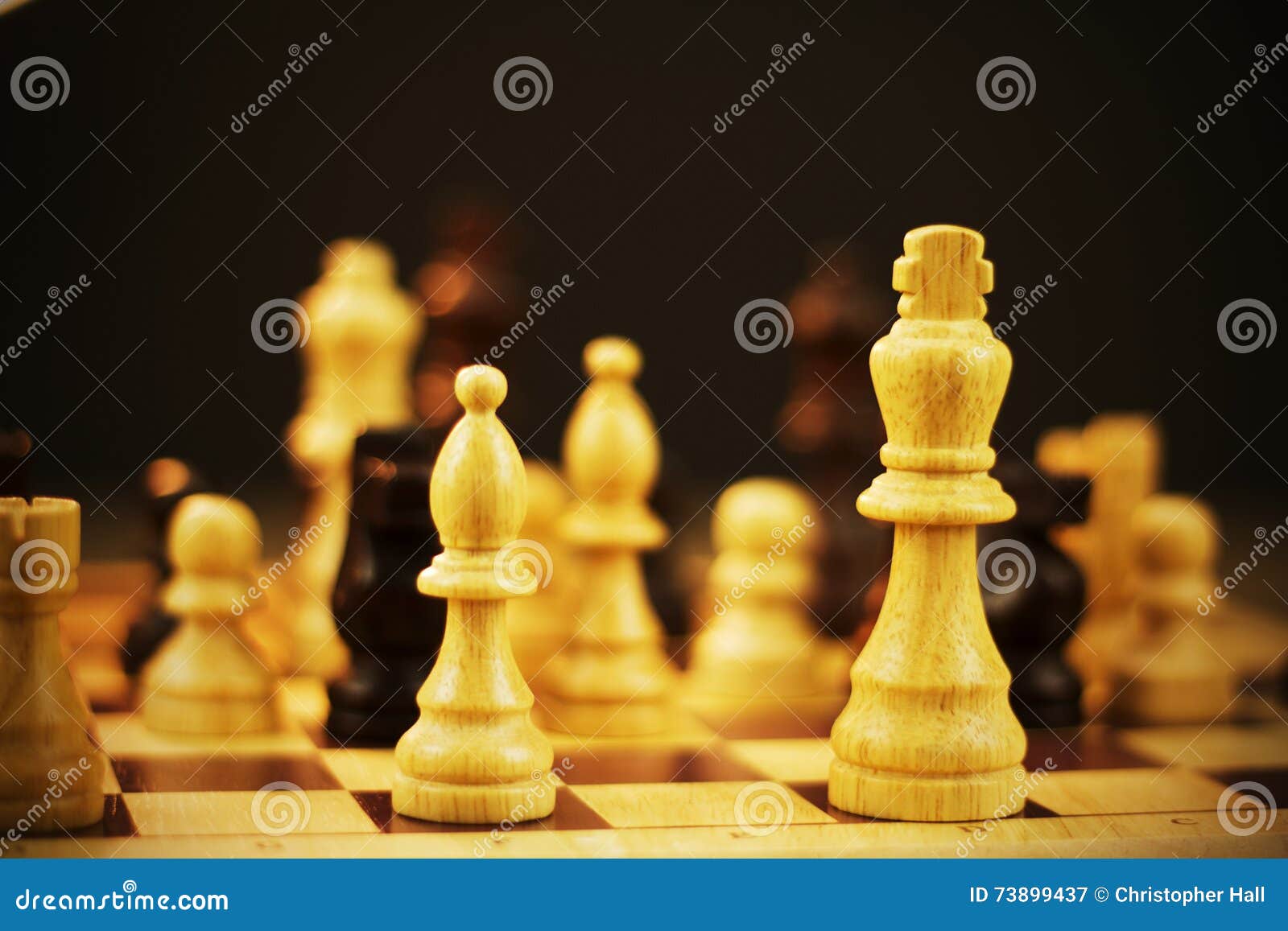 Chess Board with Game in Play Stock Image - Image of defense, pieces ...