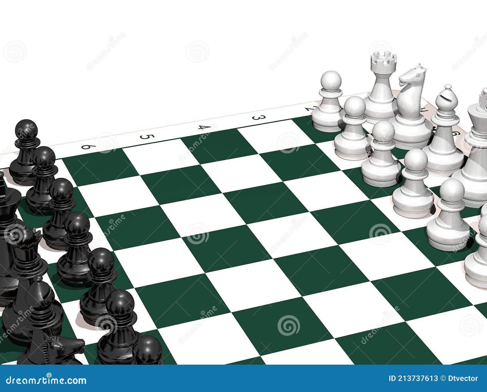 Chess Board Green Full Set Chess Big Balance Stock Illustration ...