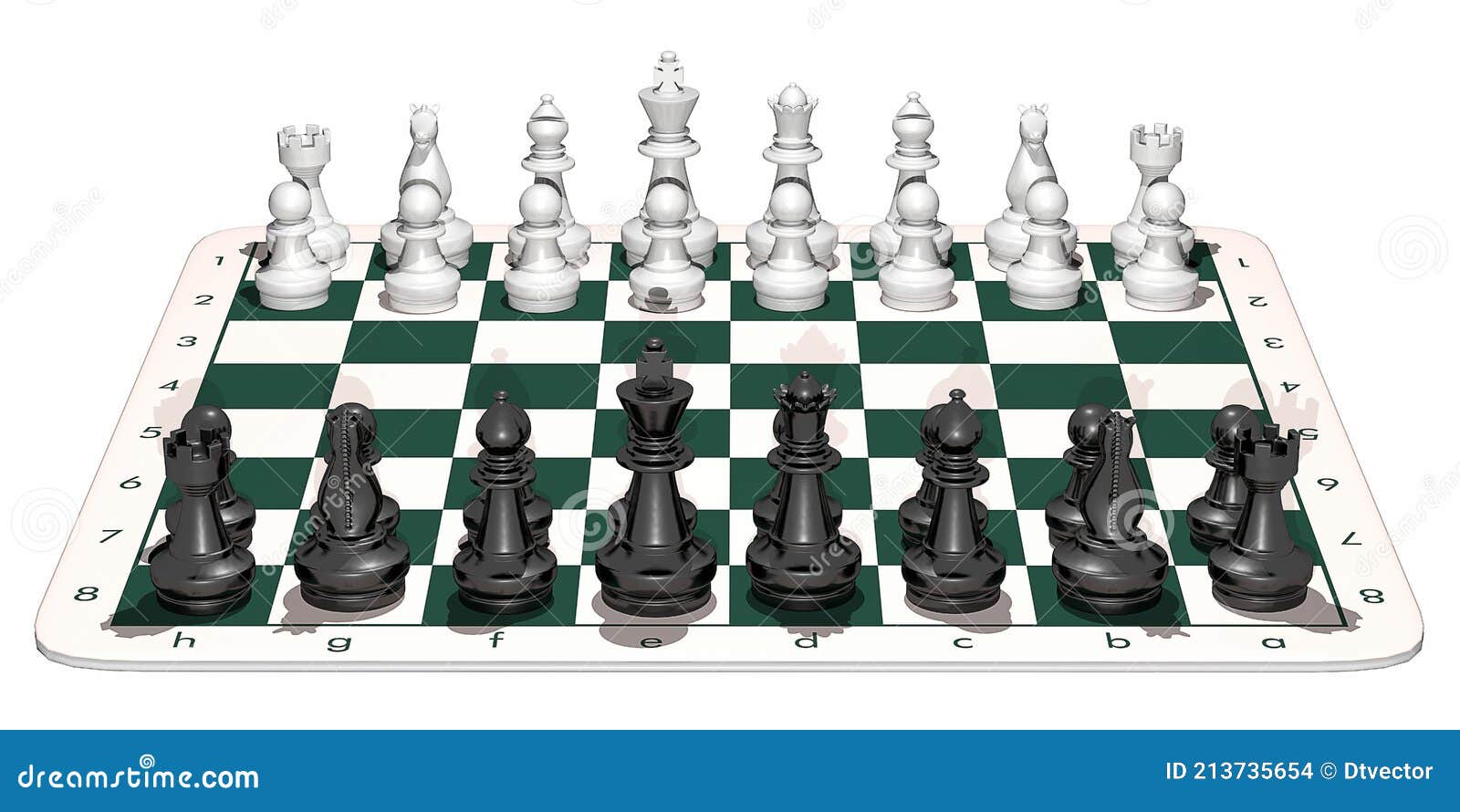 Chess Board Green Full Set Chess Big Stock Photo - Image of strategy ...