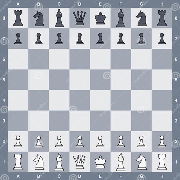 Chess board initial setup stock vector. Illustration of game - 267302222