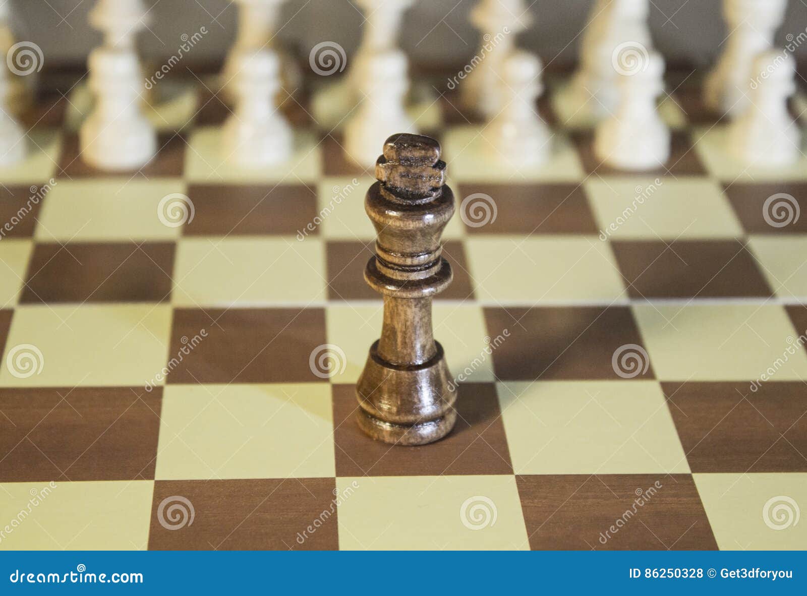 Chess Board - King Facing Enemies. Stock Photo - Image of diagonal ...
