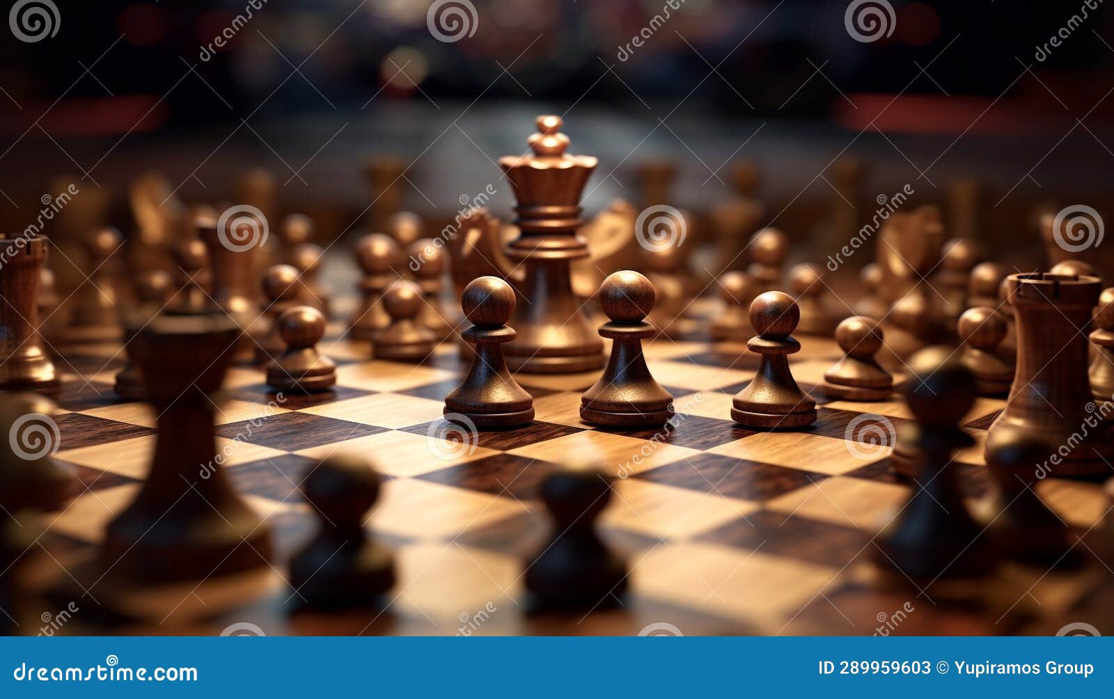 Chess Board, King, Knight, Rook, Pawn, Battle Generated by AI Stock ...