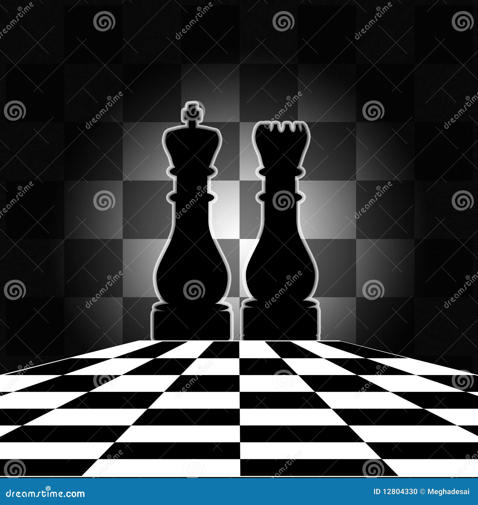 Chess And Chess Board Set, Chessmen Banner, Realistic Drawing. Black ...