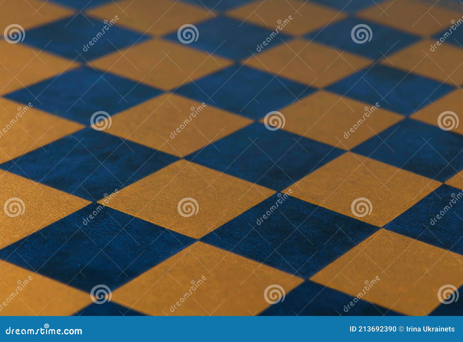Chess Board. Leather Checkered Texture Background of Blue and Gold ...
