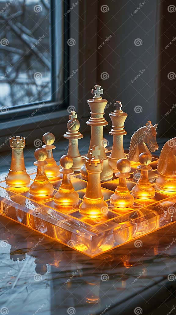 A Chess Board with Lights on it Stock Image - Image of game, lights ...