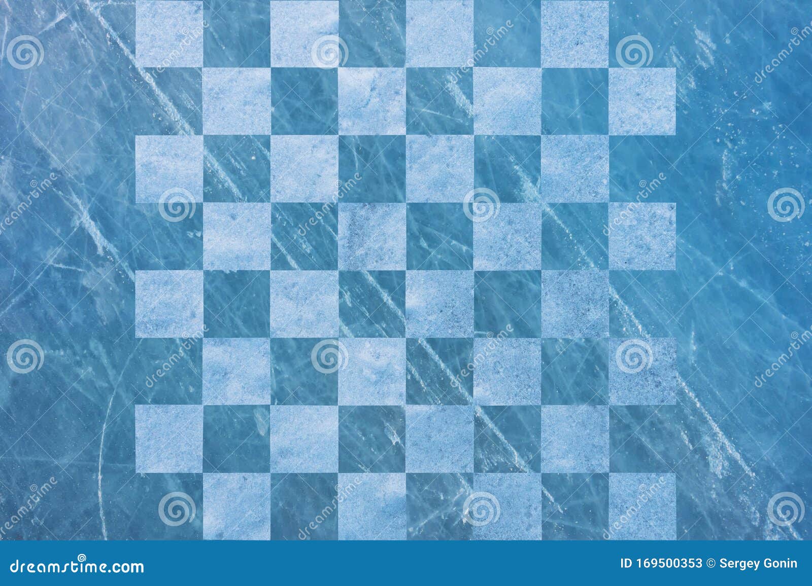 Chess Board Made of Snow and Ice, Winter Background Stock Image - Image ...