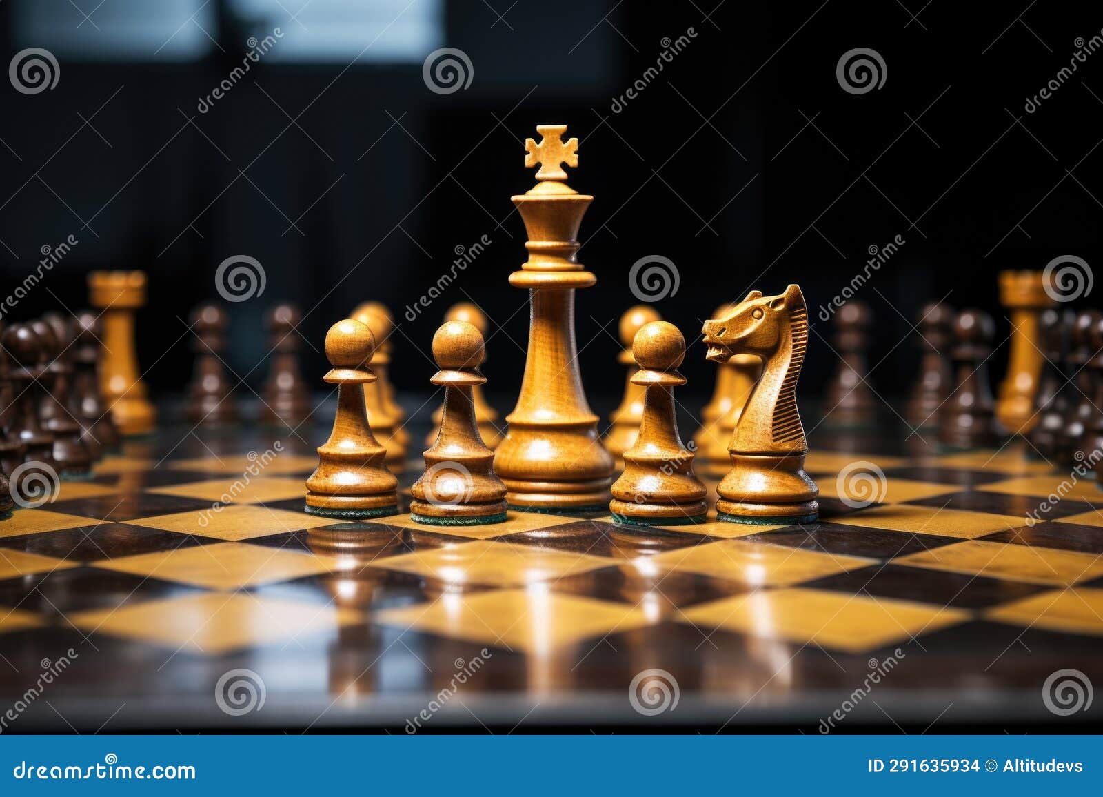 Chess Board Mid-game Indicating Strategic Thinking Stock Photo - Image ...