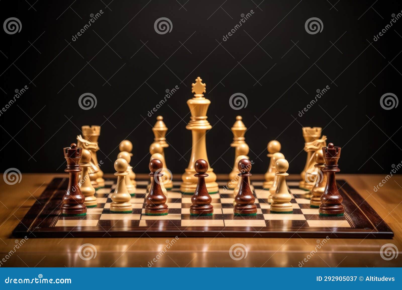 Chess Board Mid-game on a Table Stock Image - Image of challenge ...