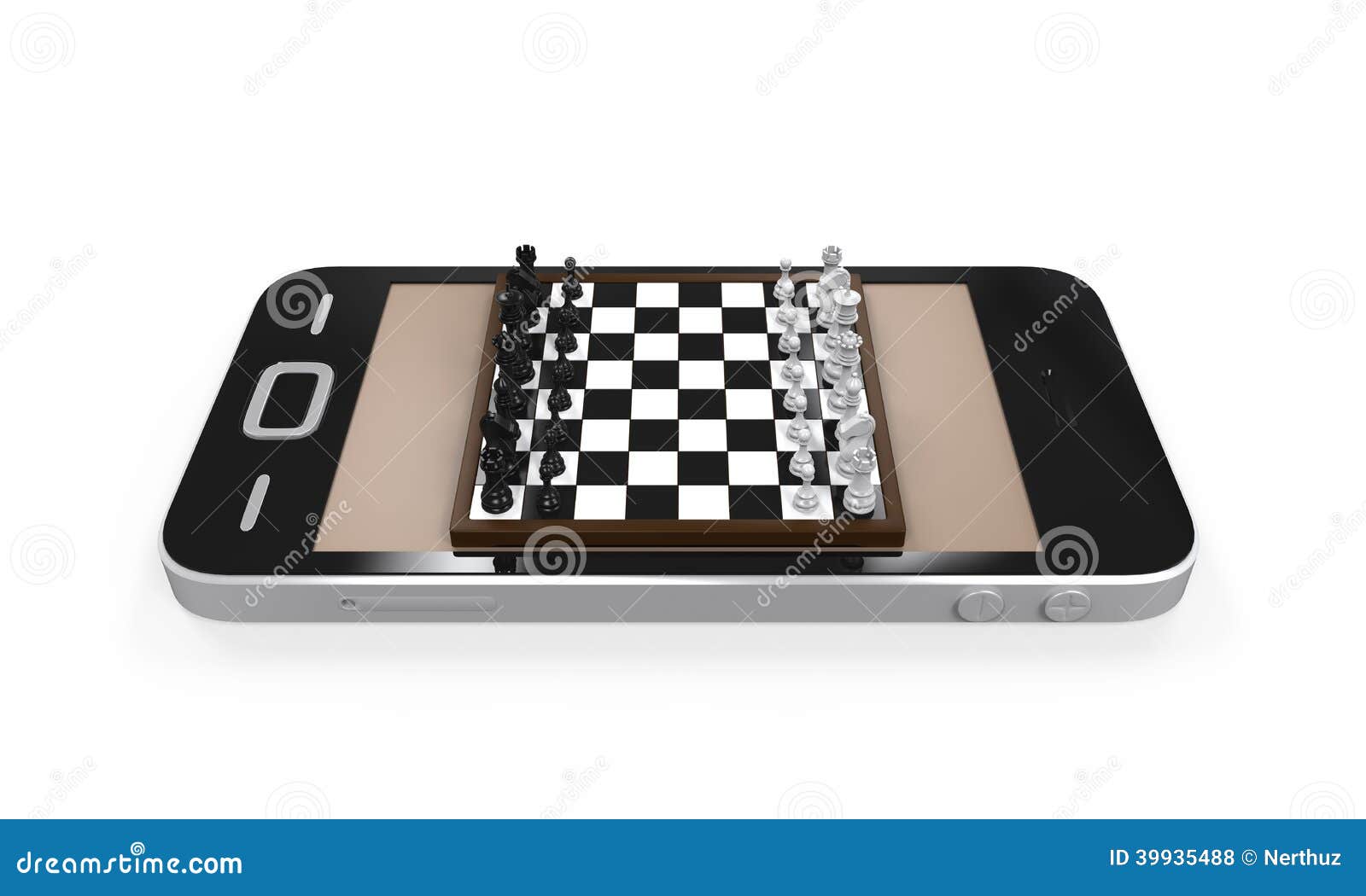 Chess Board in Mobile Phone Stock Illustration - Illustration of knight ...