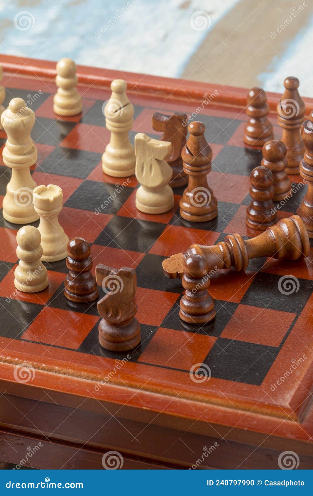 Chess Board Overview, with Game Finished by Checkmate Stock Photo ...