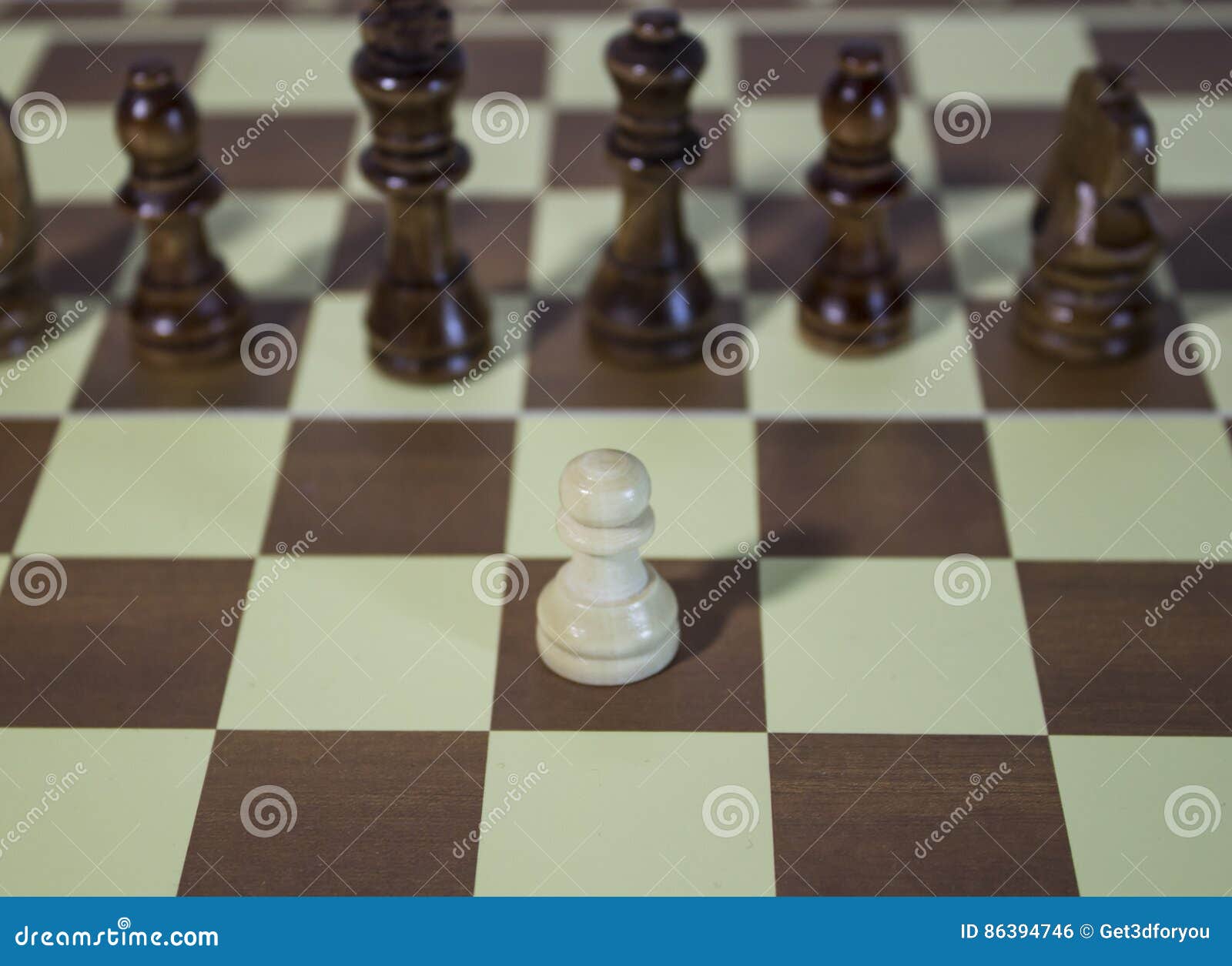 Chess Board - Pawn Coin Facing Powerful Enemies. Stock Photo - Image of ...