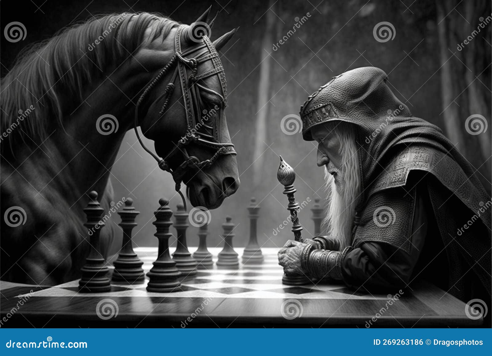 Chess Board with Pieces Concept Idea. Ai Generated Stock Illustration ...
