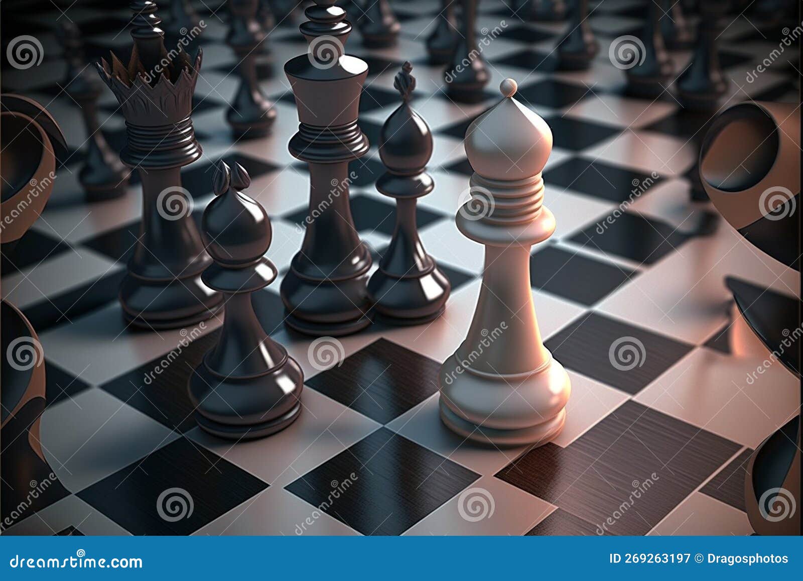 Chess Board with Pieces Concept Idea. Ai Generated Stock Illustration ...