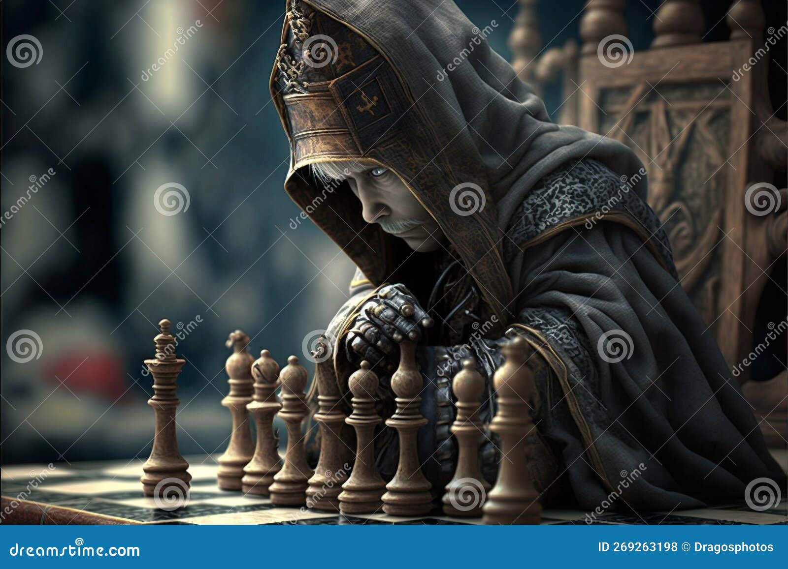 Chess Board with Pieces Concept Idea. Ai Generated Stock Illustration ...