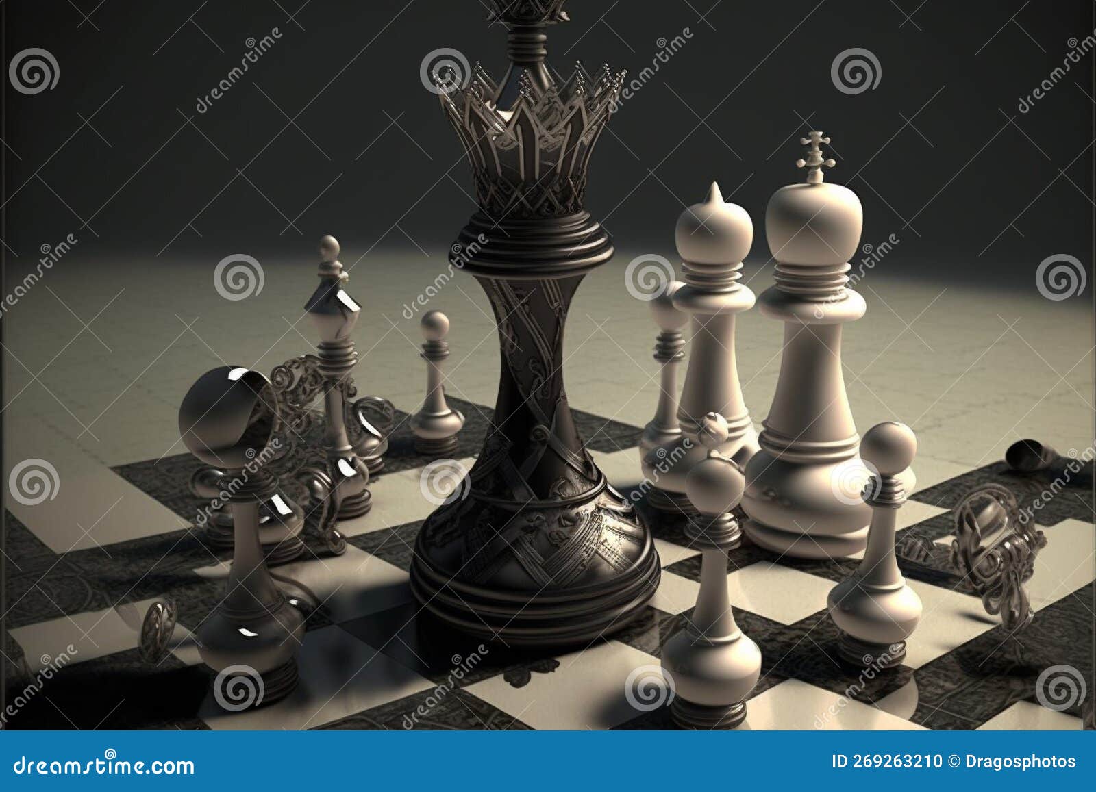 Chess Board with Pieces Concept Idea. Ai Generated Stock Illustration ...
