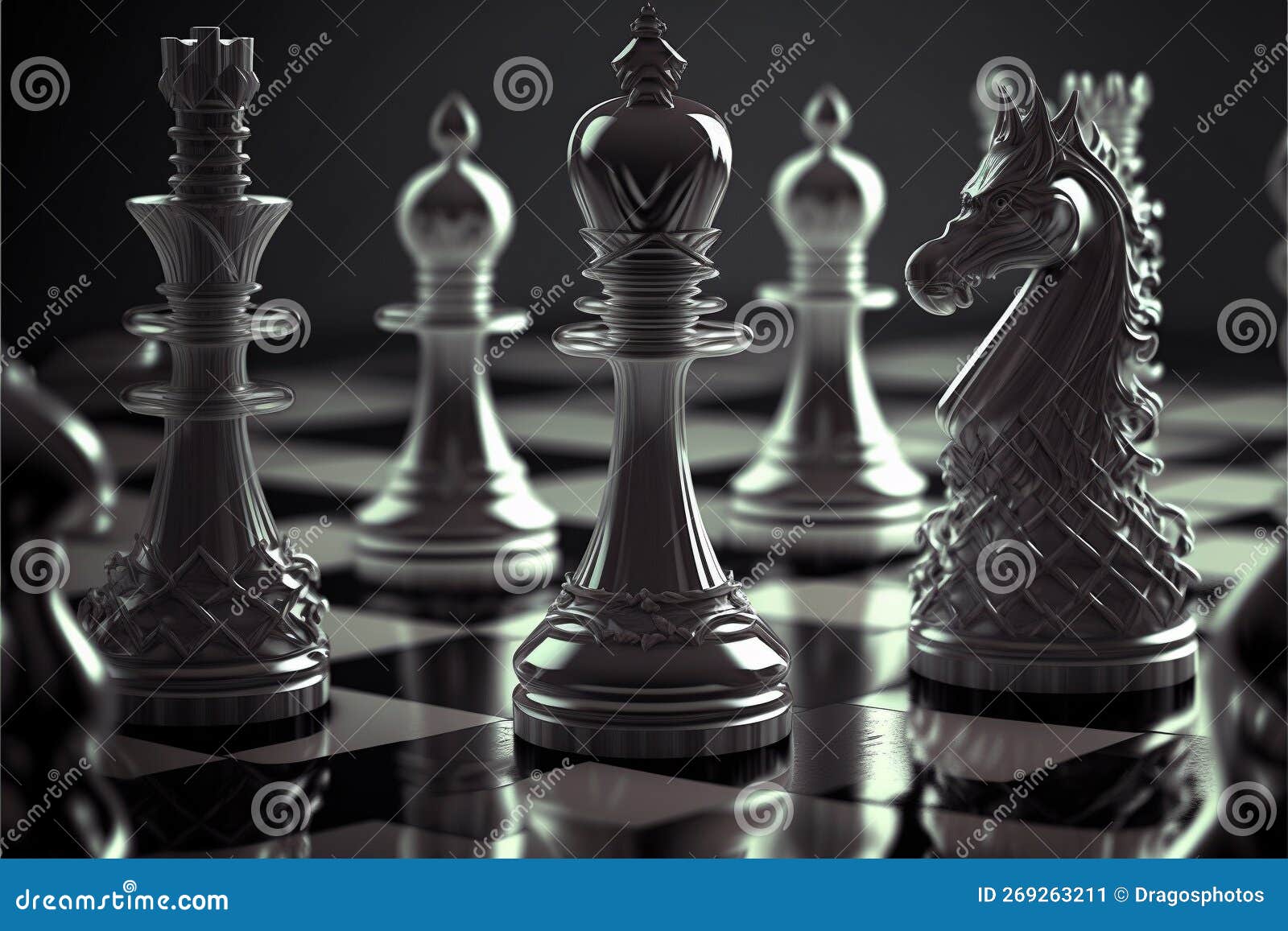 Chess Board with Pieces Concept Idea. Ai Generated Stock Illustration ...