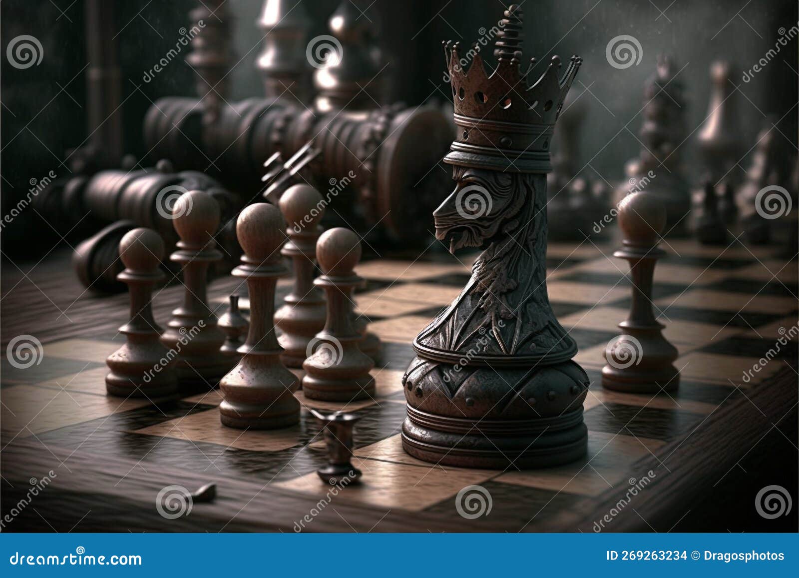Chess Board with Pieces Concept Idea. Ai Generated Stock Illustration ...