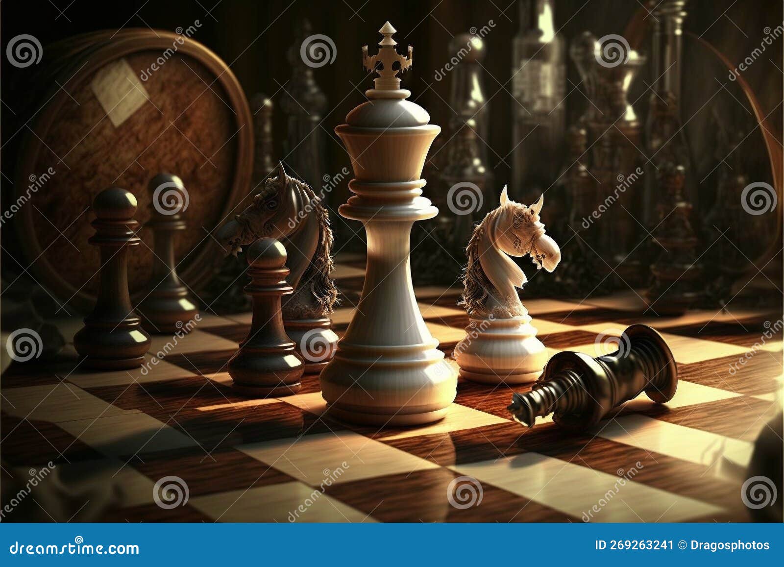 Chess Board with Pieces Concept Idea. Ai Generated Stock Illustration ...
