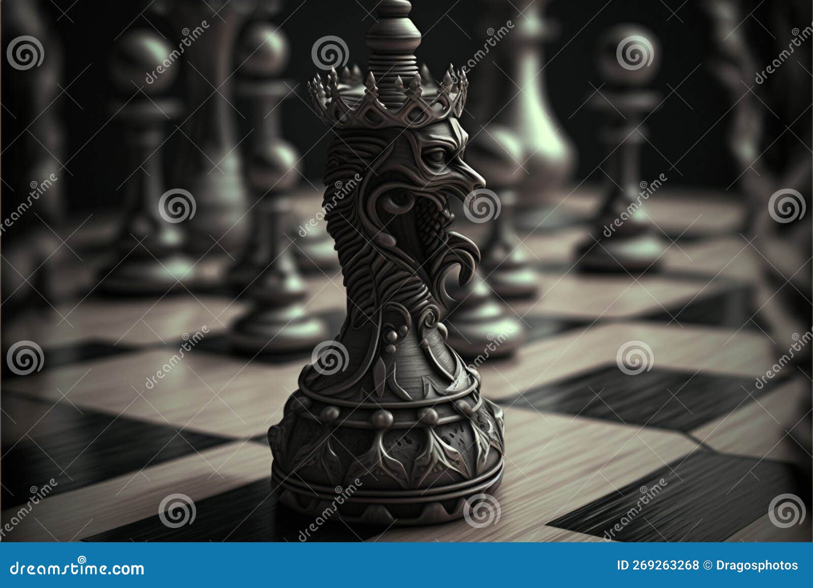 Chess Board with Pieces Concept Idea. Ai Generated Stock Illustration ...