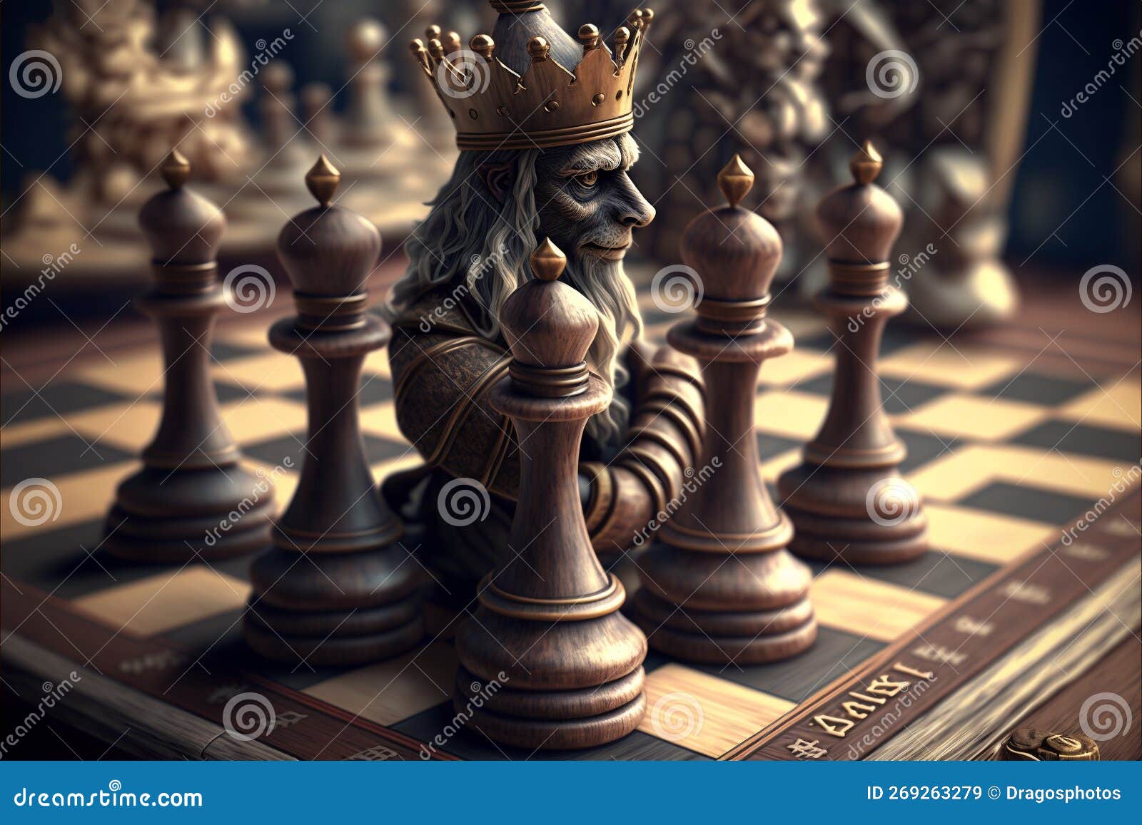 Chess Board with Pieces Concept Idea. Ai Generated Stock Illustration ...