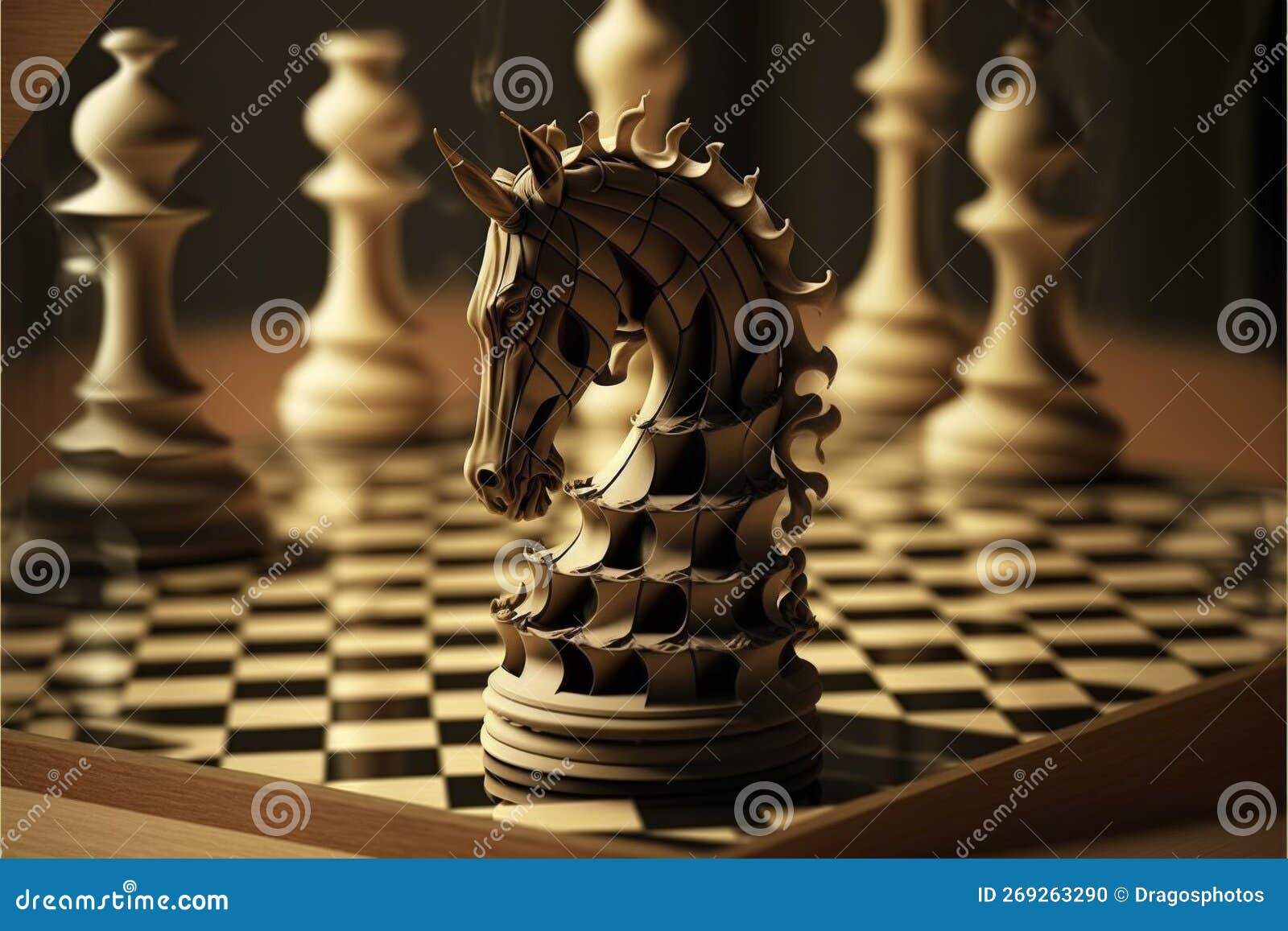 Chess Board with Pieces Concept Idea. Ai Generated Stock Illustration ...