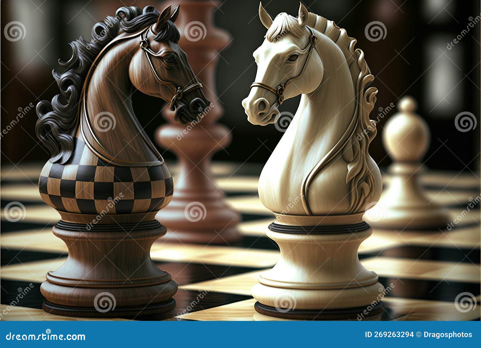 Chess Board with Pieces Concept Idea. Ai Generated Stock Illustration ...
