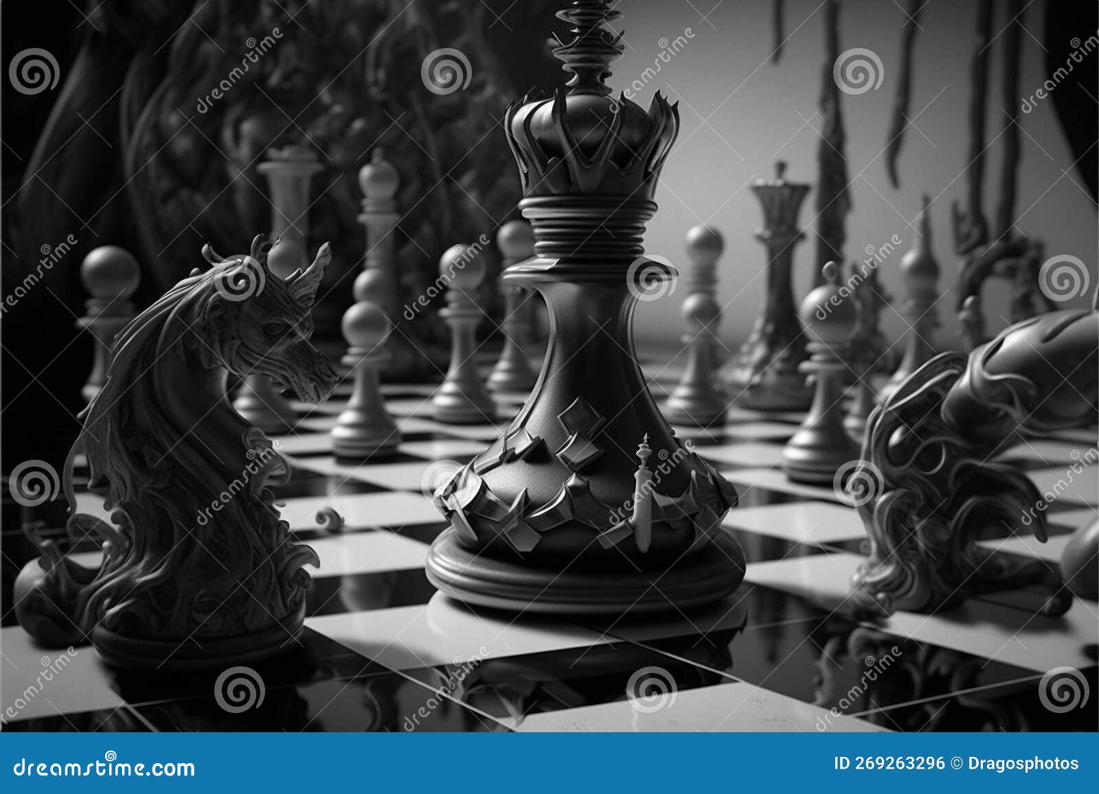 Chess Board with Pieces Concept Idea. Ai Generated Stock Illustration ...