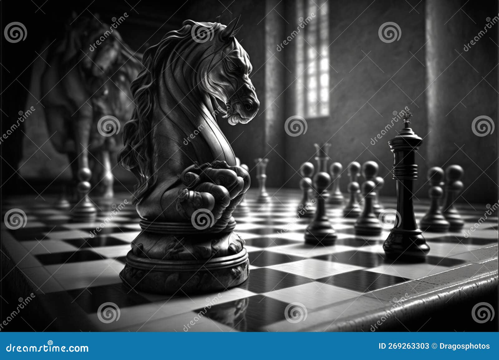 Chess Board with Pieces Concept Idea. Ai Generated Stock Illustration ...