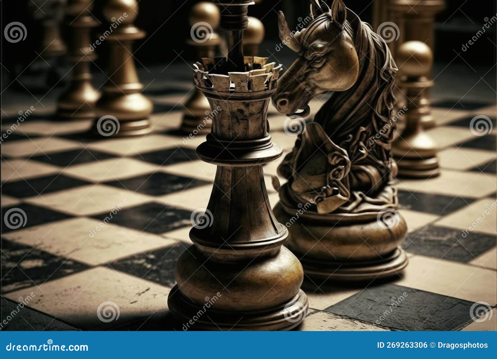 Chess Board with Pieces Concept Idea. Ai Generated Stock Illustration ...