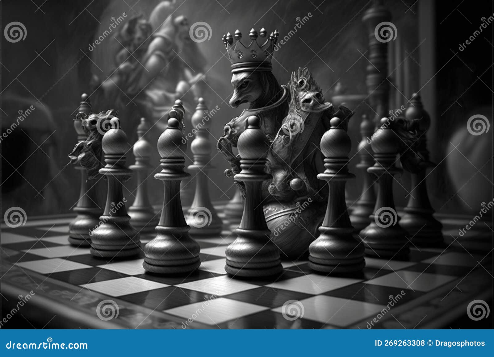 Chess Board with Pieces Concept Idea. Ai Generated Stock Illustration ...
