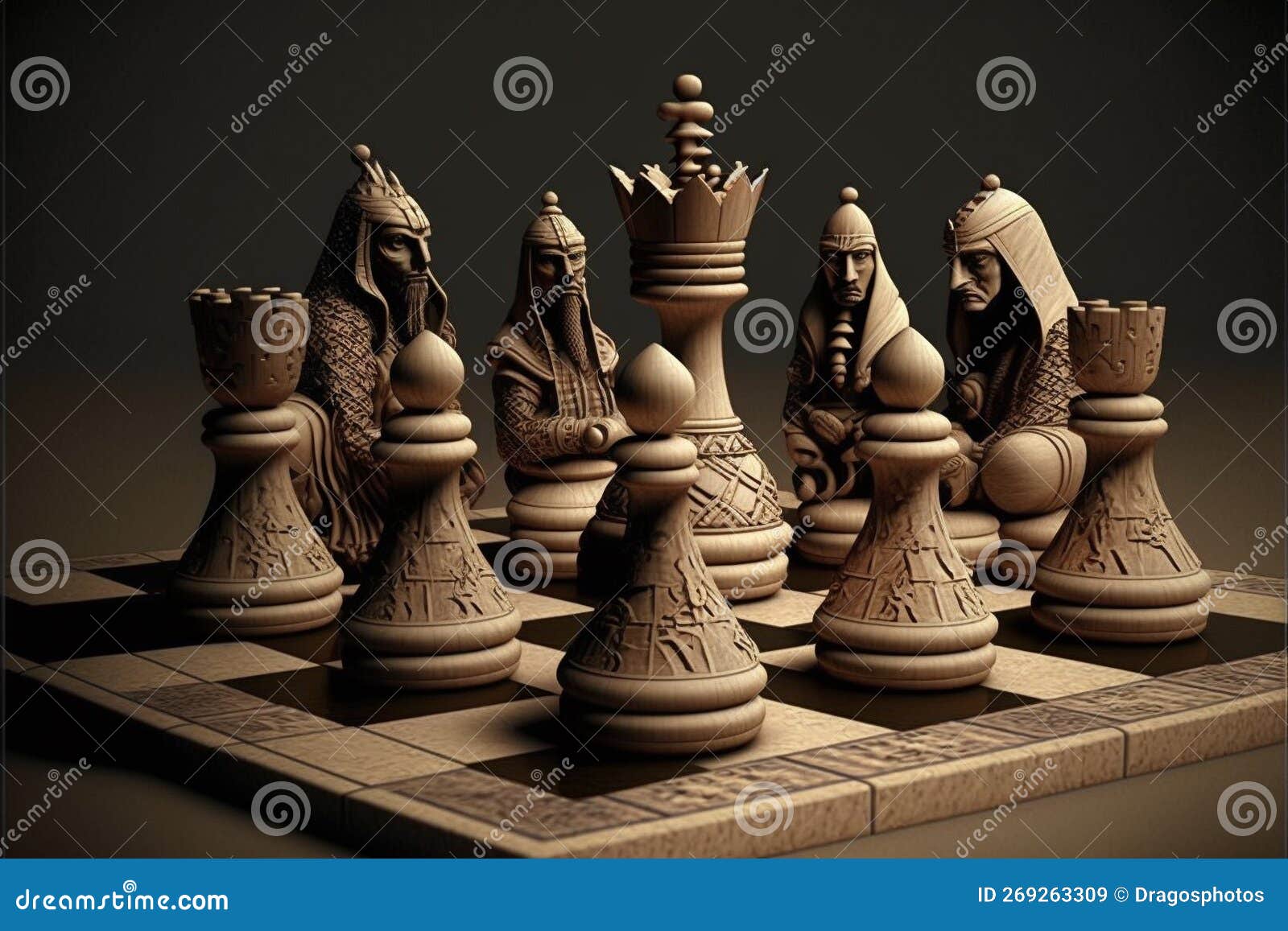 Chess Board with Pieces Concept Idea. Ai Generated Stock Illustration ...