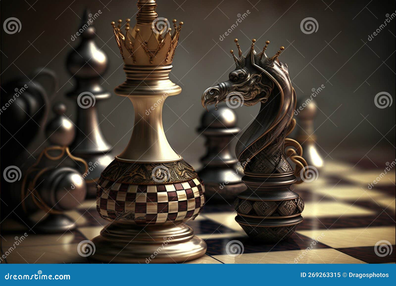 Chess Board with Pieces Concept Idea. Ai Generated Stock Illustration ...