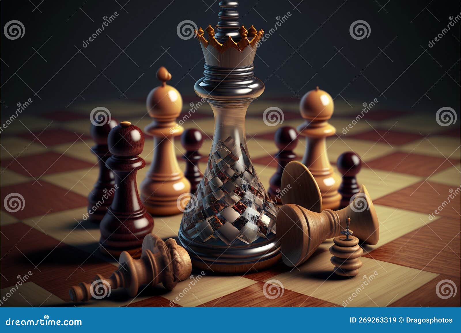 Chess Board with Pieces Concept Idea. Ai Generated Stock Illustration ...