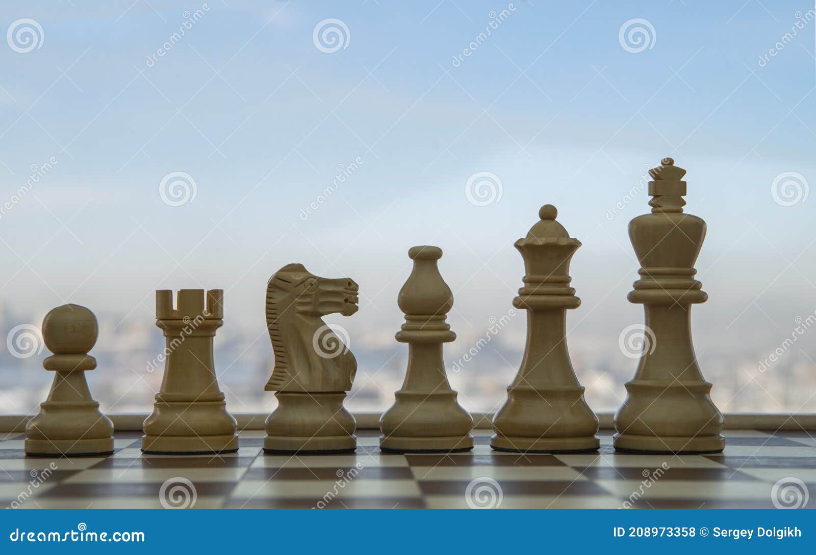 Chess Board and Pieces in a Chess Game. Empty Place for Text. Stock ...